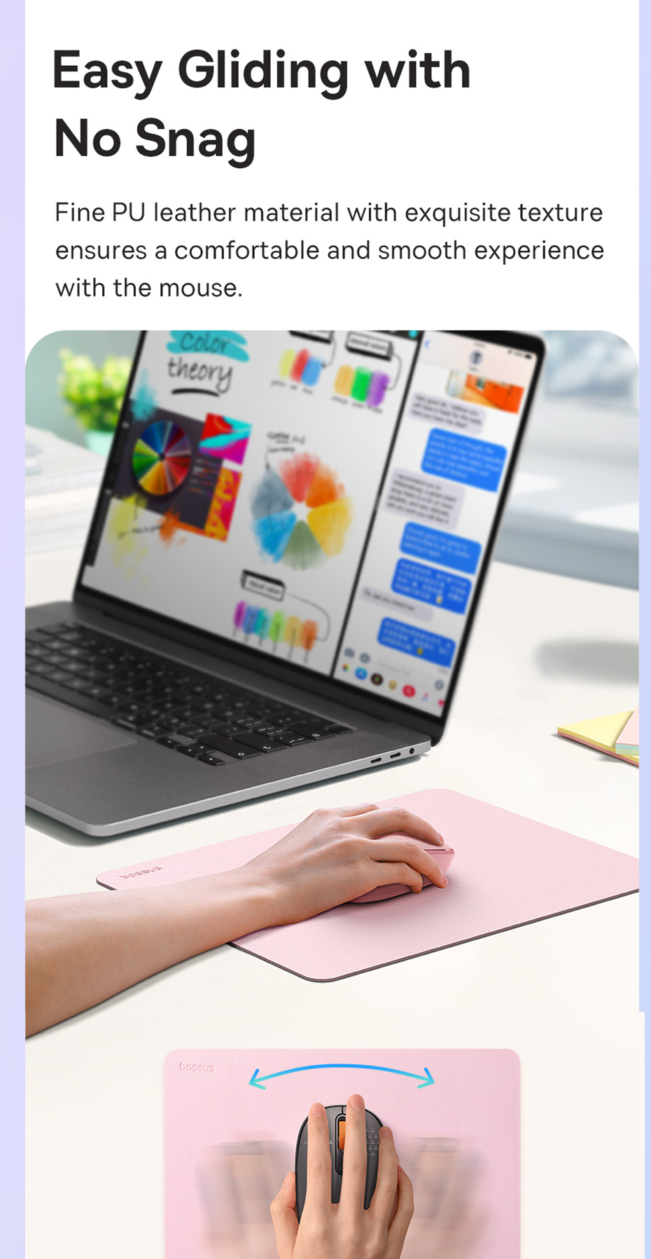 Baseus Mouse Pad Gaming Mouse Pad Office Computer Mice Mat Double Sided ...