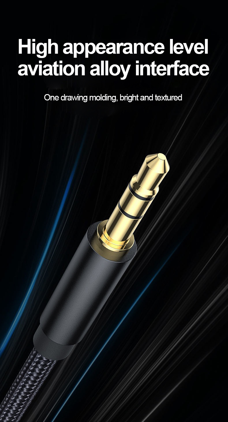 3.5mm Aux Braided Audio Cable 1/2/3 Meter Male To Male Speaker Cable ...