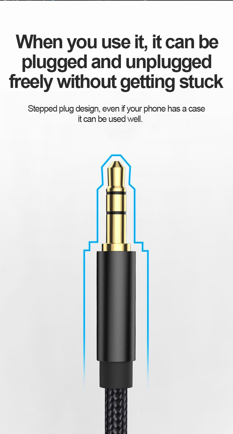 3.5mm Aux Braided Audio Cable 1/2/3 Meter Male To Male Speaker Cable ...