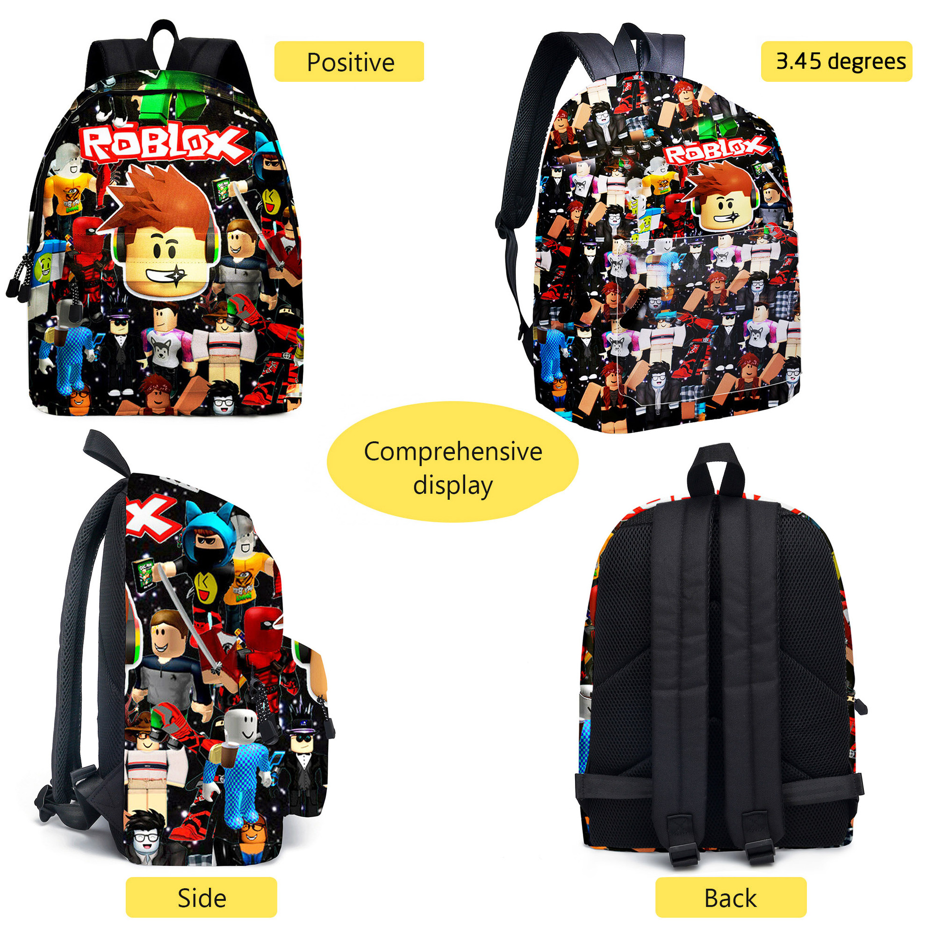 Robux Roblox Bag For Kids Boys Girls Large Capacity Backpack Robloxs ...