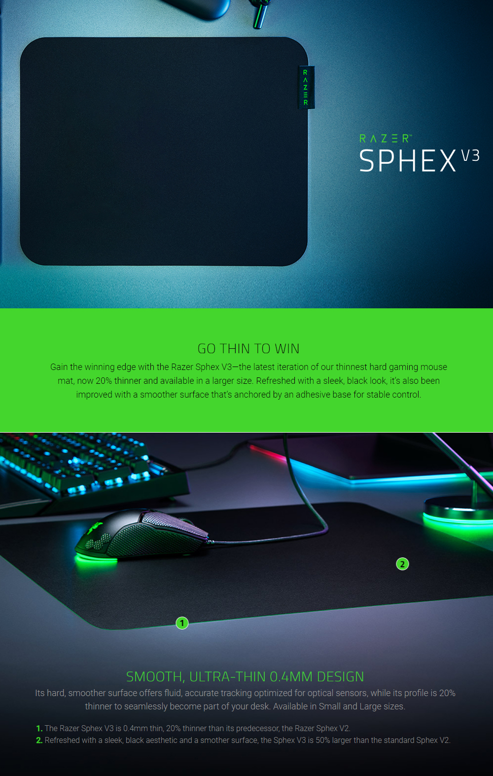 Razer Sphex V3 Ultra-Thin Gaming Mouse Mat | Shopee Philippines