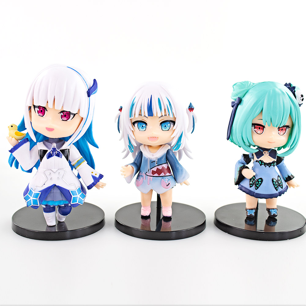 6Pcs/Set 10cm The Gawr Gura Figure Anime Chibi Figure PVC Action Model ...