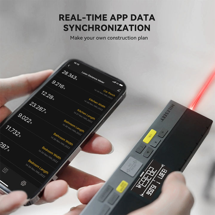 Mileseey Bilateral Laser Measurement Tool DP20 Pro 120m Two-way Laser ...