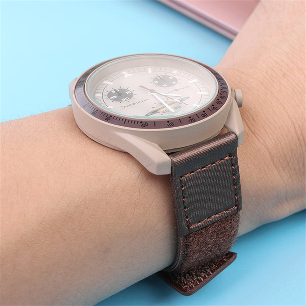 Genuine Leather Strap 20mm for Omega X Watch Moonwatch Planet Canvas ...