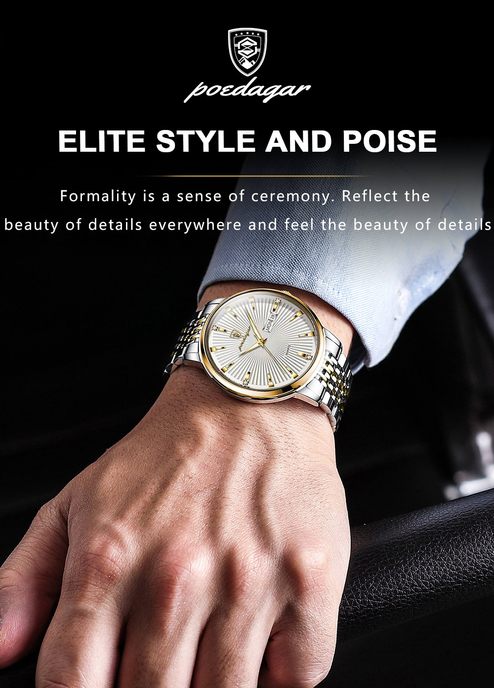 POEDAGAR Watch For Men Original Waterproof Relo Quartz Stainless Steel ...