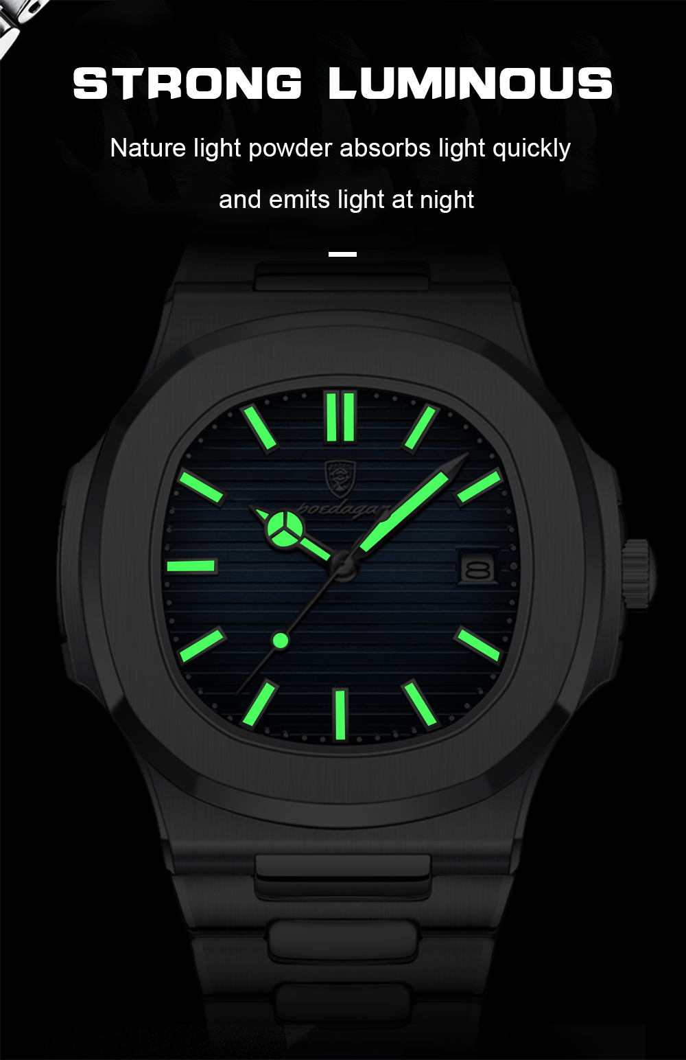 POEDAGAR Watch For Men Waterproof Original Relo Silver Stainless Steel ...