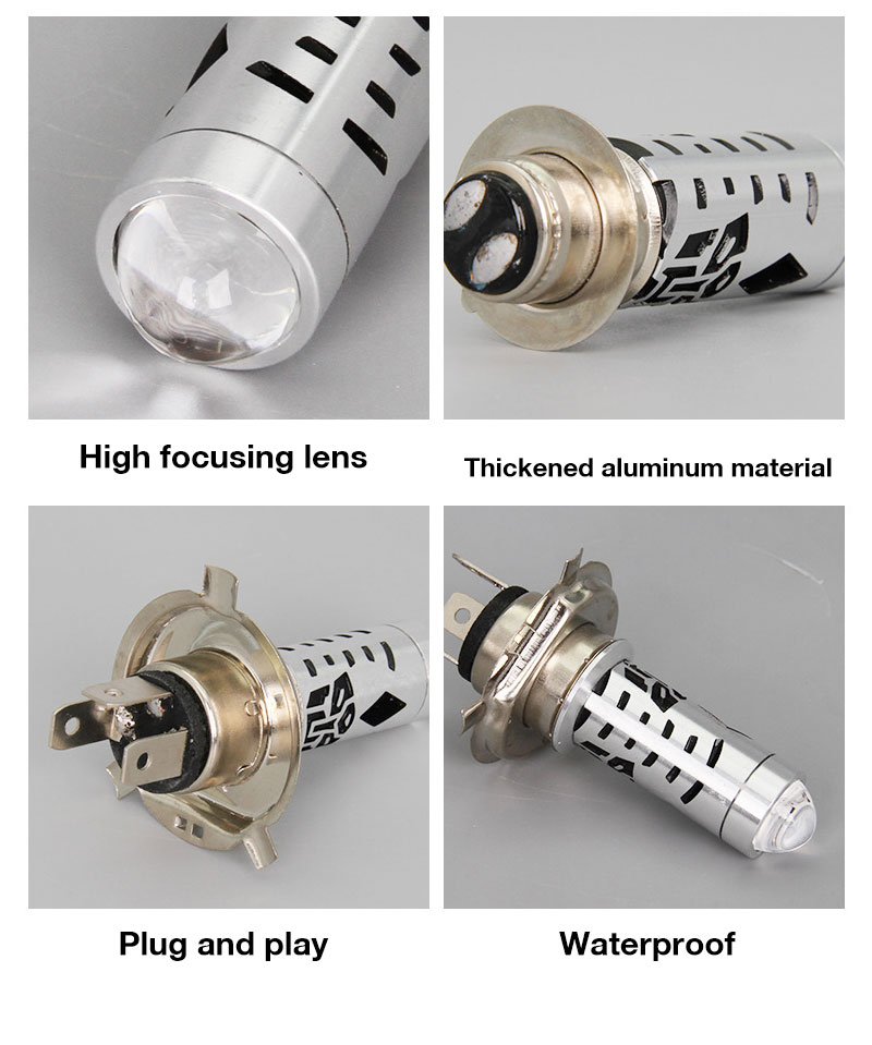 HOTSPEED Motorcycle LED Light T19 P15D H4 Killer Bulb With Blue Park Light Headlight for Motor ...