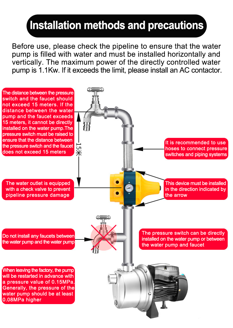 Automatic Pump Control Water Booster Pump Self-priming Pump Jet Pump ...