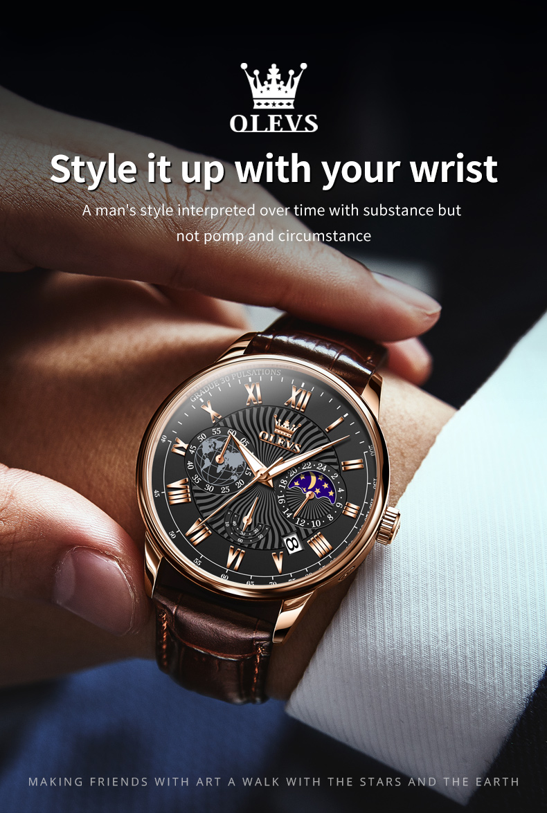 OLEVS Watch For Men Waterproof Original Relo Multifunction Luminous ...