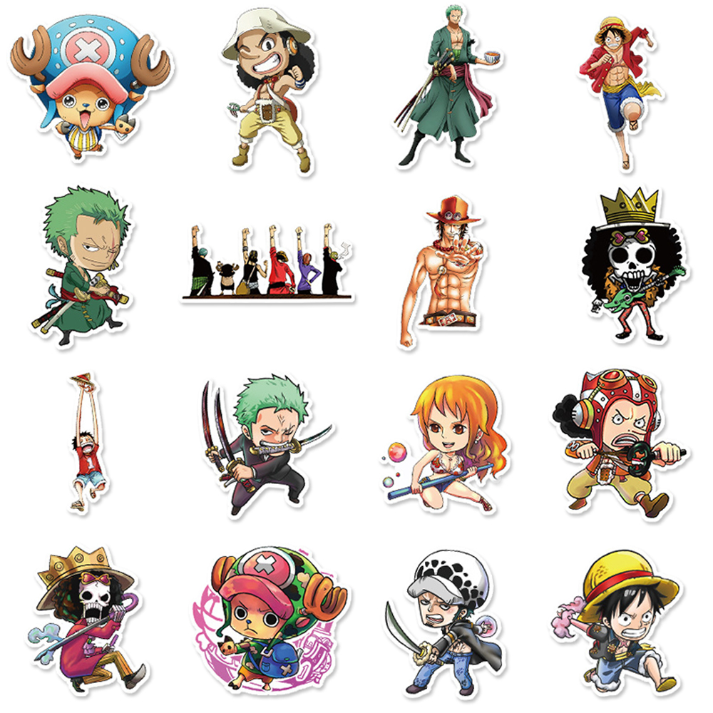 MUYA 50pcs One Piece Japanese Anime Stickers Aesthetic Sticker ...
