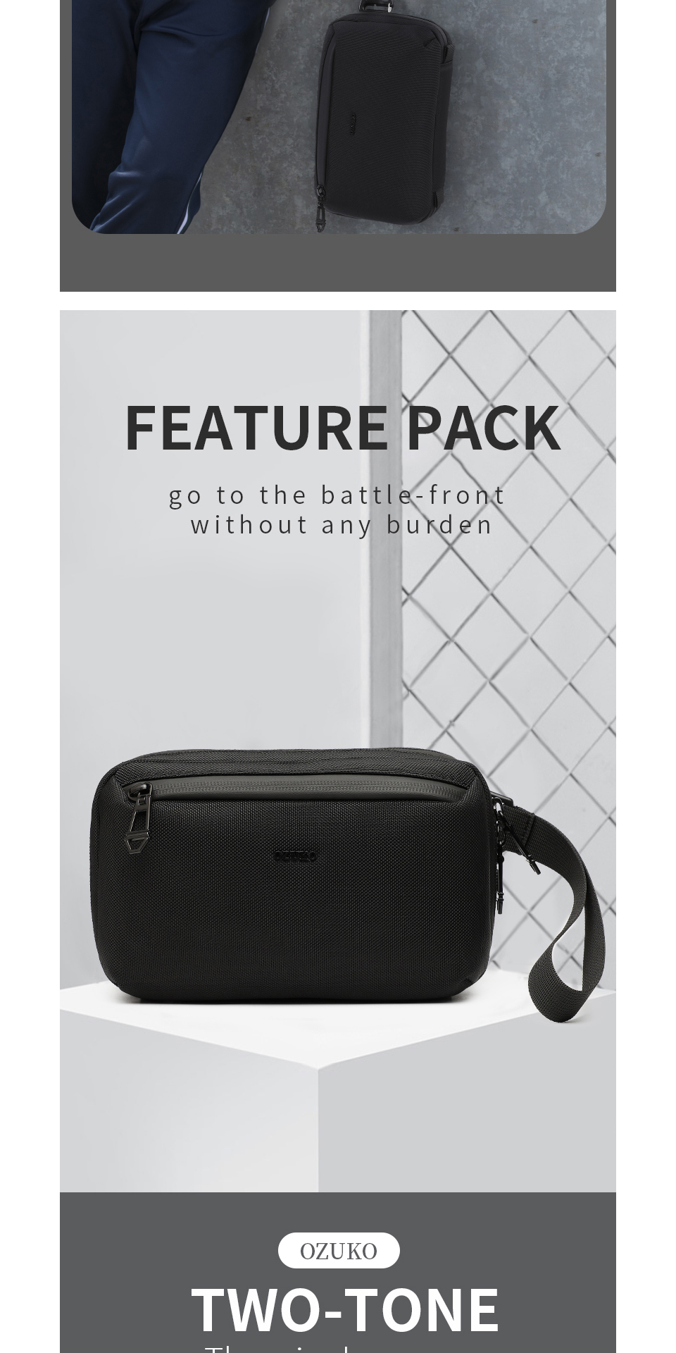 OZUKO Waterproof Men Crossbody Bag Light Weight Sling Bags | Shopee ...