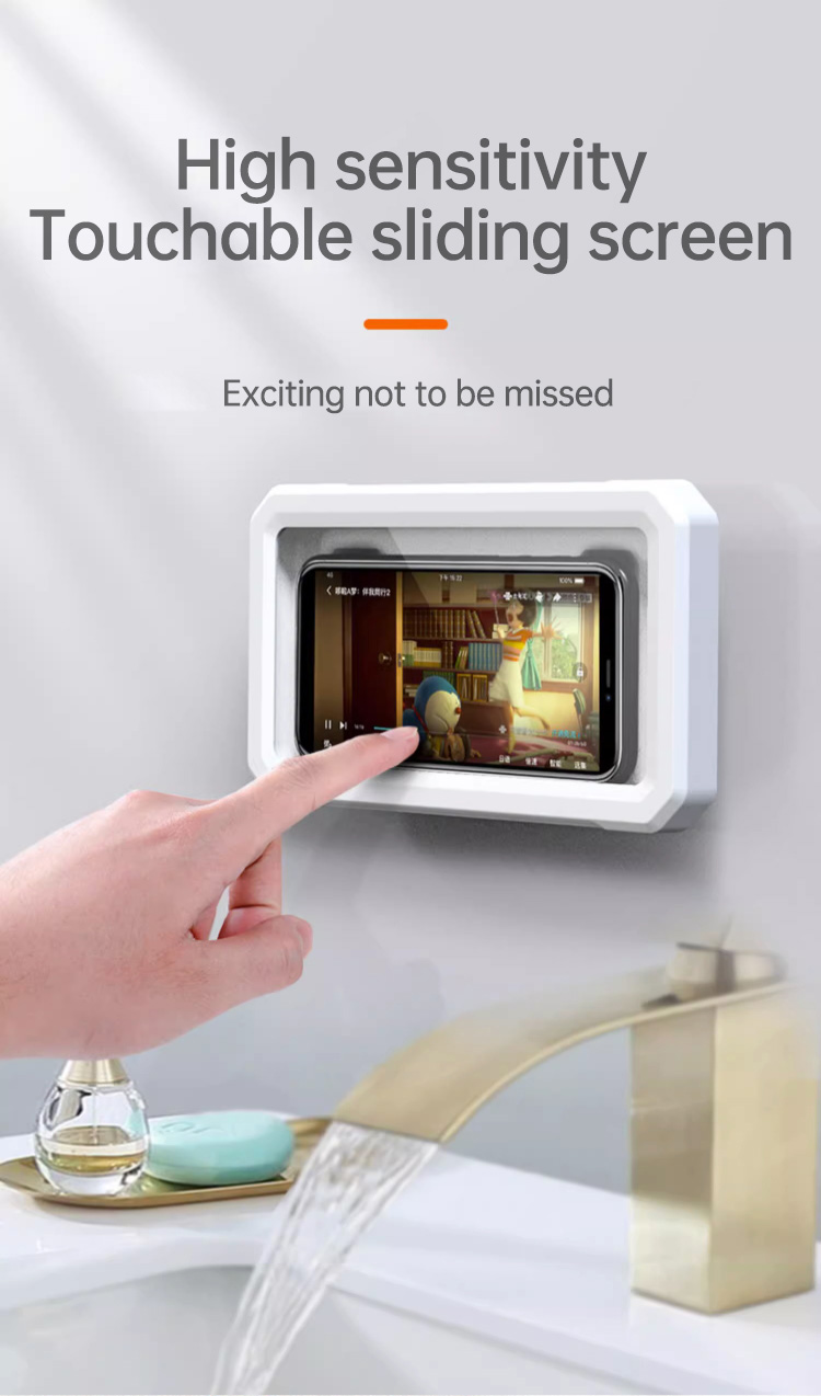 PZOZ Box Wall Mount Shower Phone Holder, Stand Phone Storage Case ...