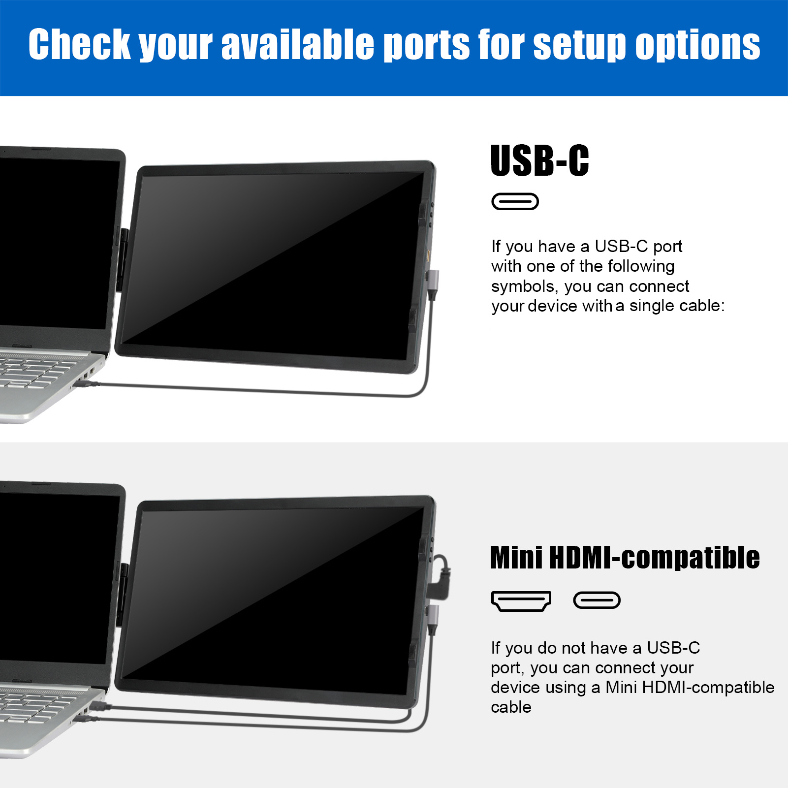 [RA] 1 Set 14.1-inch Laptop Expansion Screen Support Type-C 3.1 High ...