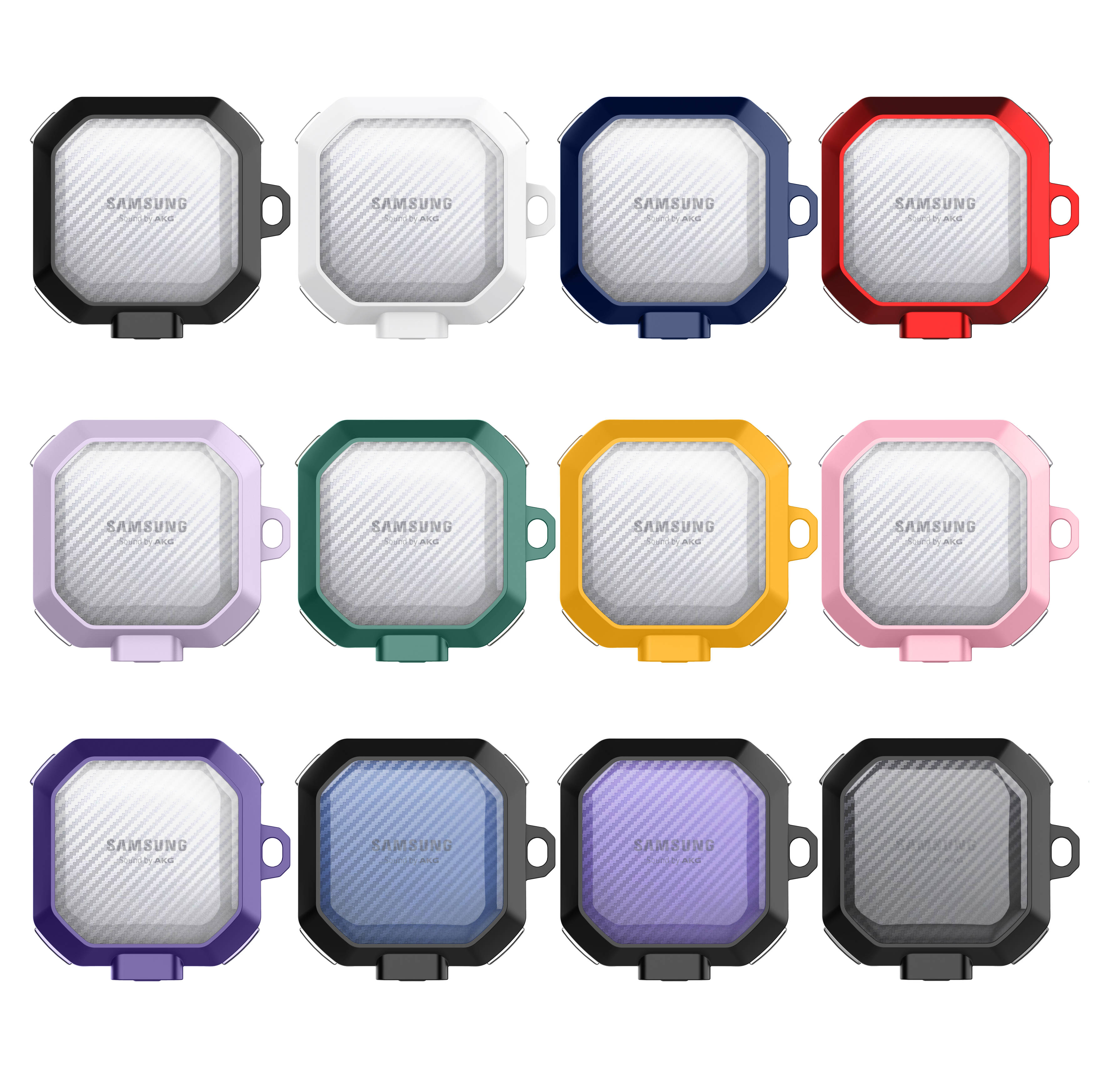 For Galaxy Buds 2 Pro /Pro 2 /Live/FE Case with Lock, Carbon Fiber ...