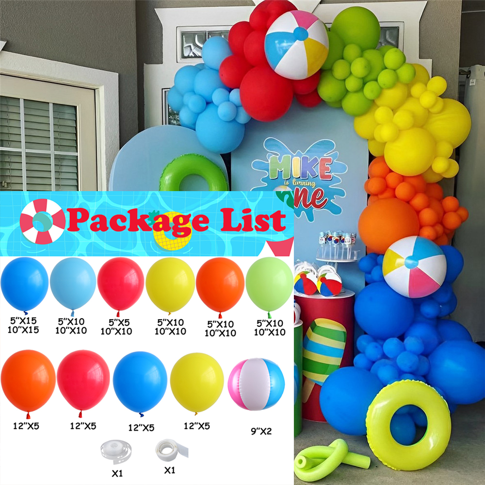 149pcs Summer Pool Beach Party Decoration Hawaii Birthday Beach Party ...