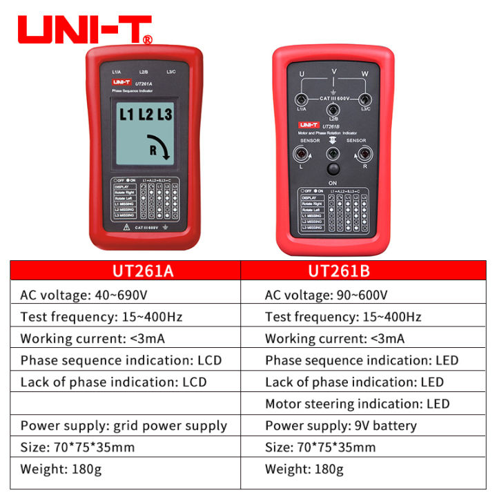 【Ready Stock】UNI-T UT261A phase sequence tester lack phase meter motor ...
