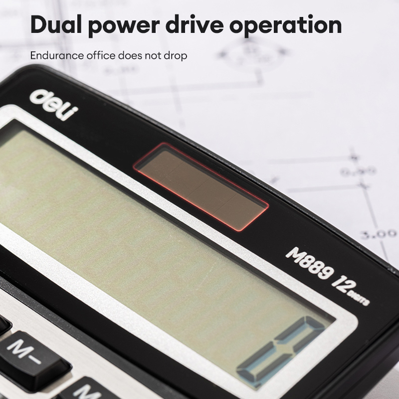 Deli Basic Calculator Desktop Solar Calculator With Big and Clear ...