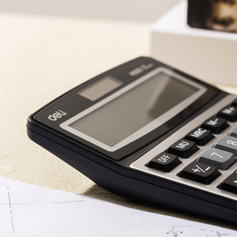 Deli Basic Calculator Desktop Solar Calculator With Big and Clear ...