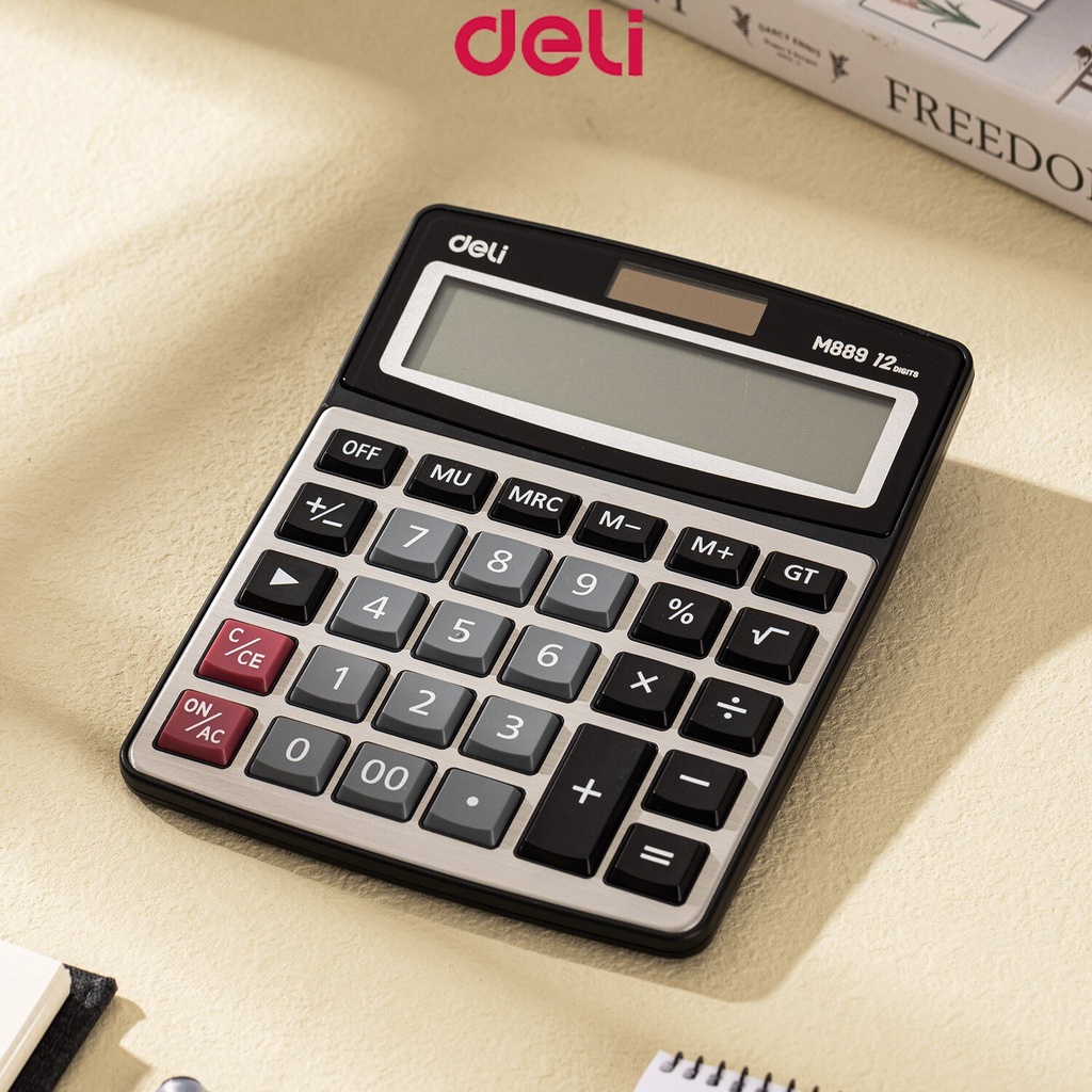 Deli Basic Calculator Desktop Solar Calculator With Big and Clear Display Office Supplies EM889 ...