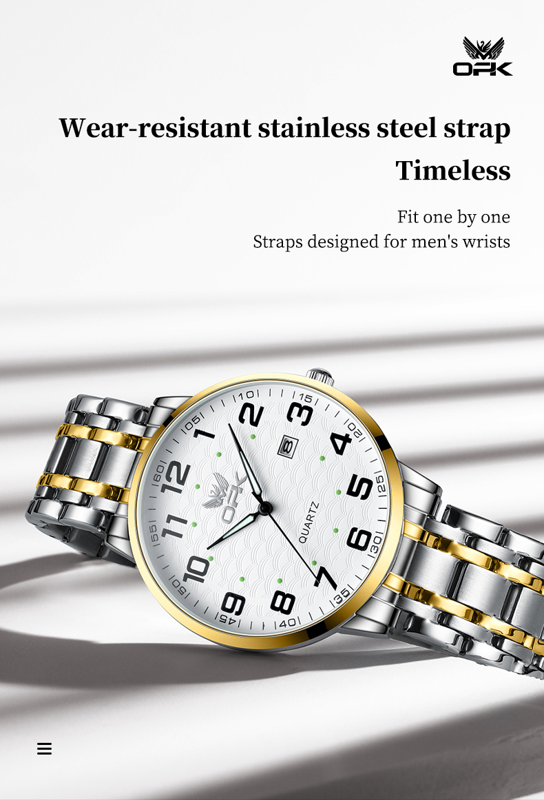 OPK Watch For Men WaterProof Original Stainless Steel With Box Fashion ...