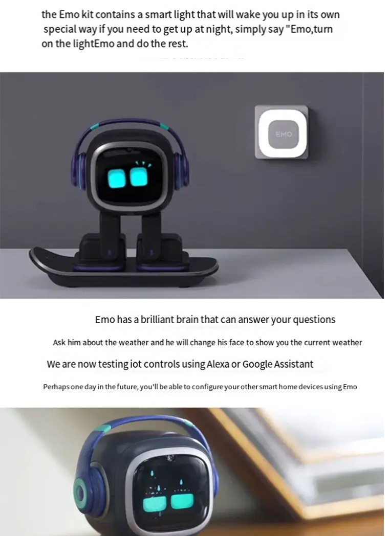 Emo PET ROBOT emopet Smart Emotional Voice Interaction Accompanying ai Desktop Children ...