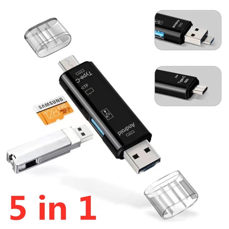 5 in 1 Multifunction USB 3.0 Type C USB Micro USB SD Card TF Memory ...