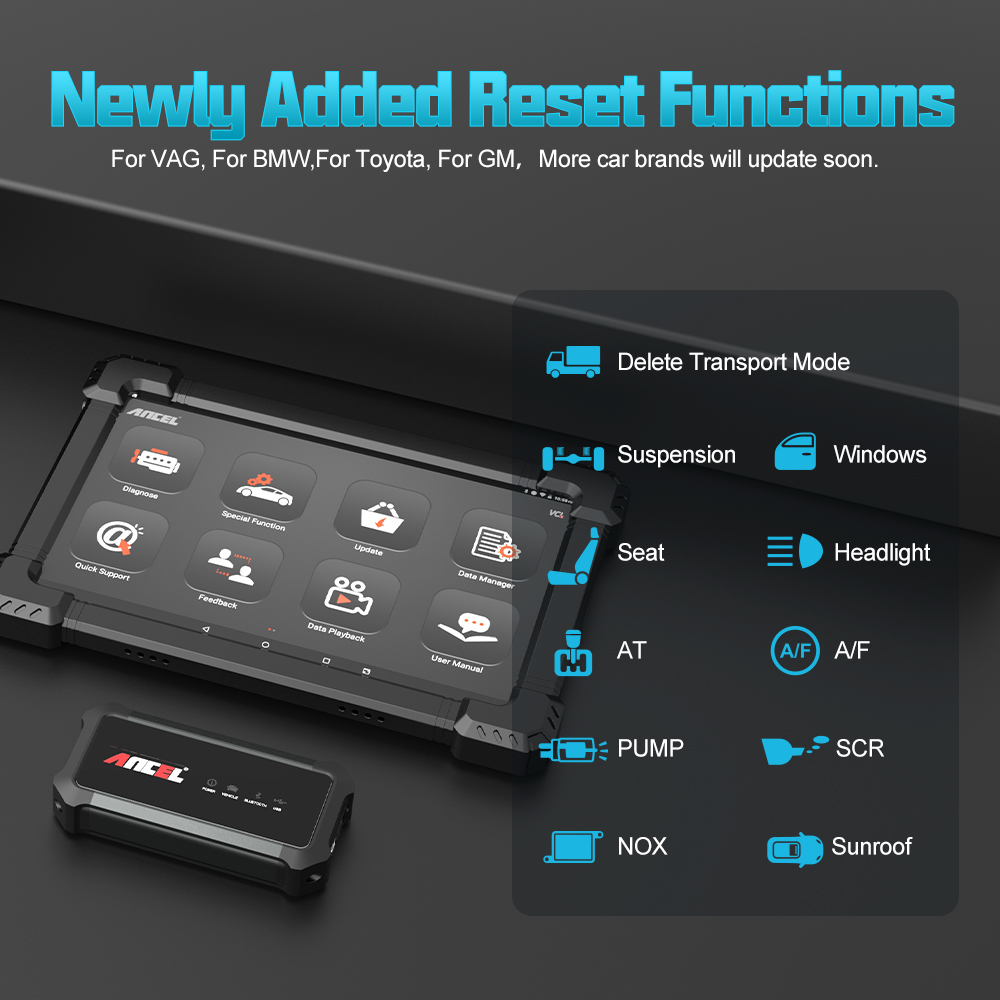 ANCEL X7 Automotive Professional Full System OBD2 Scanner ECU Coding Bi ...