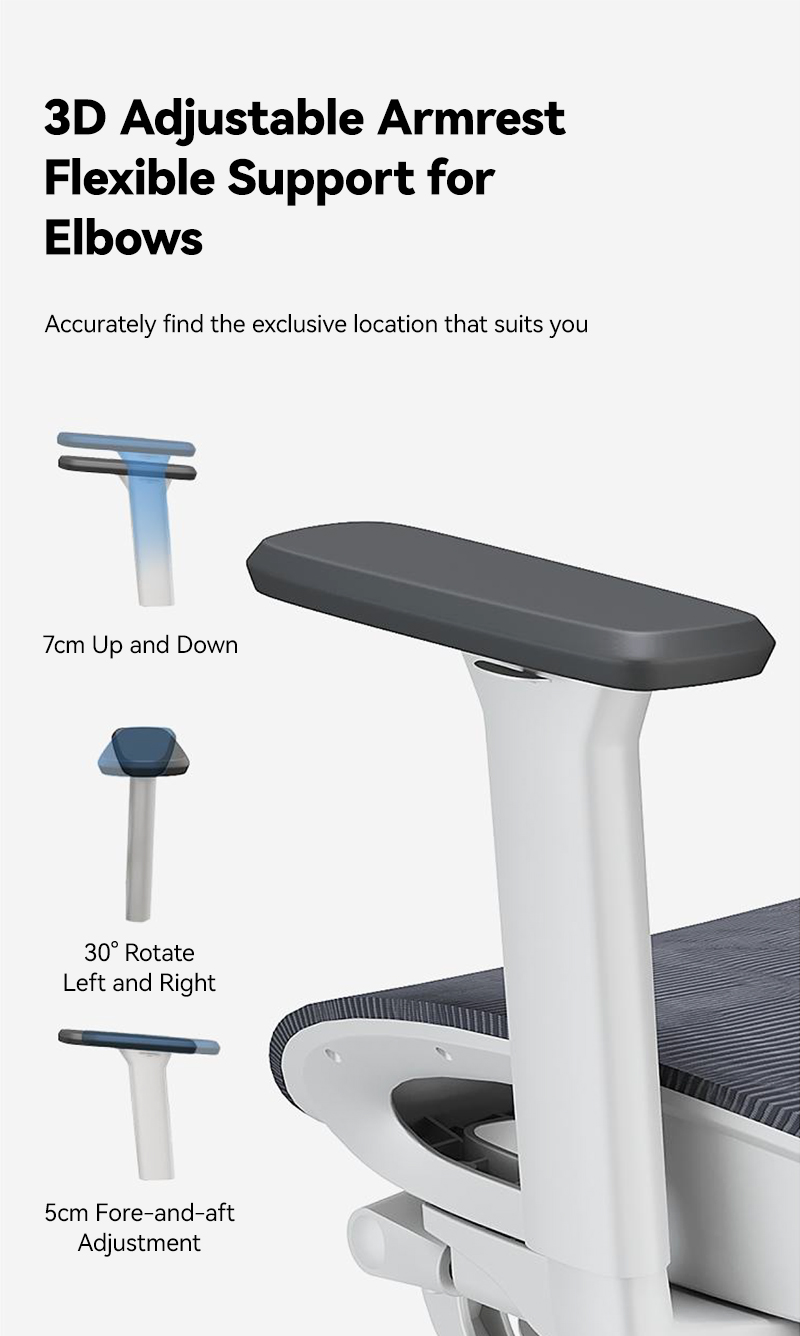 MUSSO E600 Ergonomic Chair 3D Handrail and Adjustable Headrest Gaming ...