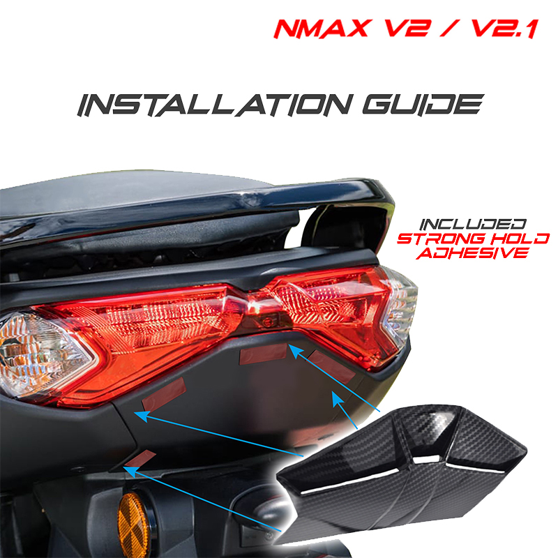 YAMAHA NMAX V2 Tail Light Lower Cover Carbon / Rear Tail Lamp Garnish ...