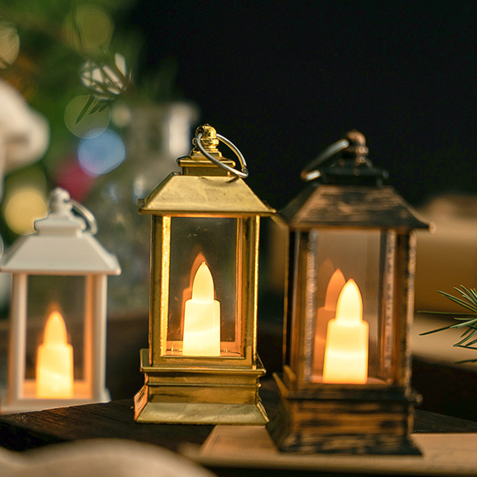 SL Lantern Lamp Xmas Mini LED Lantern Table Centerpiece Ornament ...