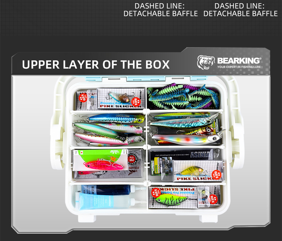 BEARKING New Multifunction Big Fishing Tackle Box High Quality Plastic ...