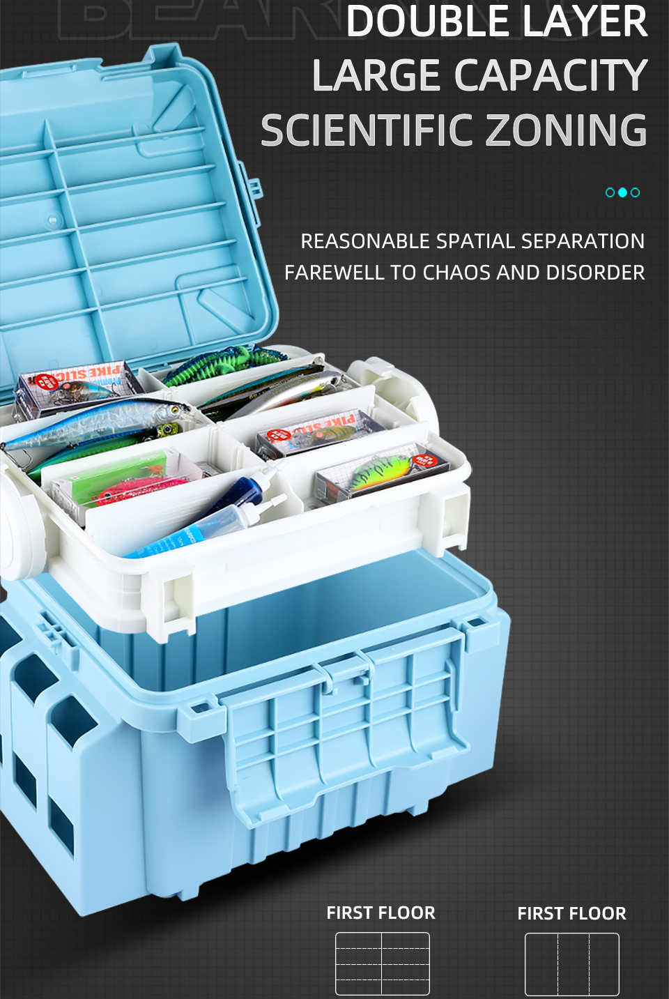 BEARKING New Multifunction Big Fishing Tackle Box High Quality Plastic ...