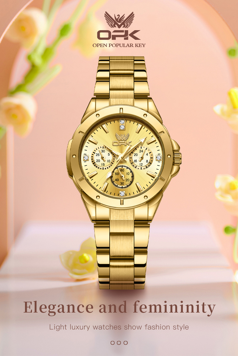 OPK Watch For Women Waterproof Original Stainless Steel Luminous ...