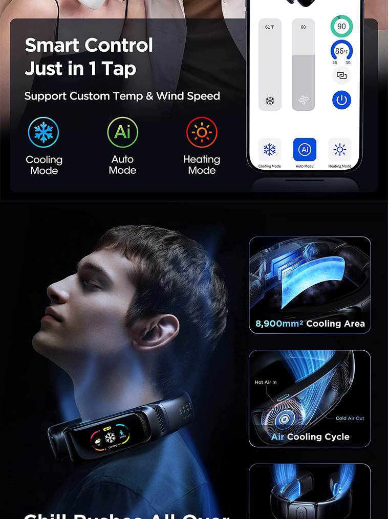 Ranvoo Aice3 Hanging Neck Air Conditioner Smart Semiconductor Refrigeration Hanging Neck Fan ...