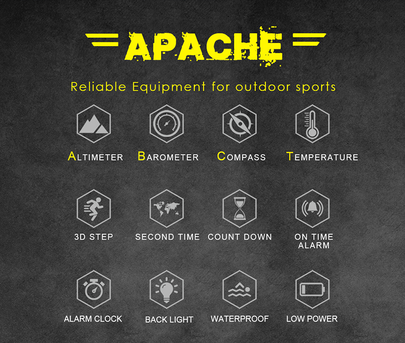 North Edge Apache Outdoor Sports Watch For Men Waterproof 50m Altimeter ...