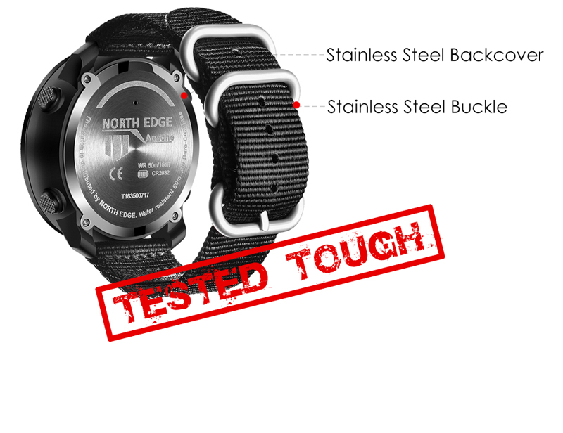 North Edge Apache Outdoor Sports Watch For Men Waterproof 50m Altimeter ...