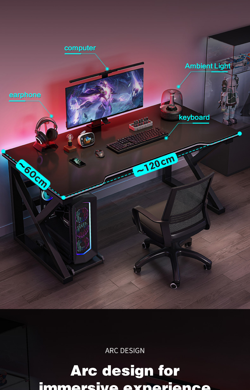 Computer table study desk office with drawer laptop gaming table side ...