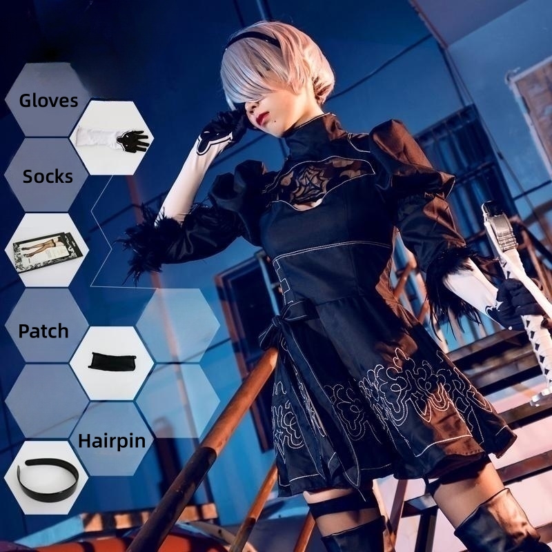 Anime Nier Automata Cosplay 9S Yorha 2B Cosplay Suit Male Women Outfit ...