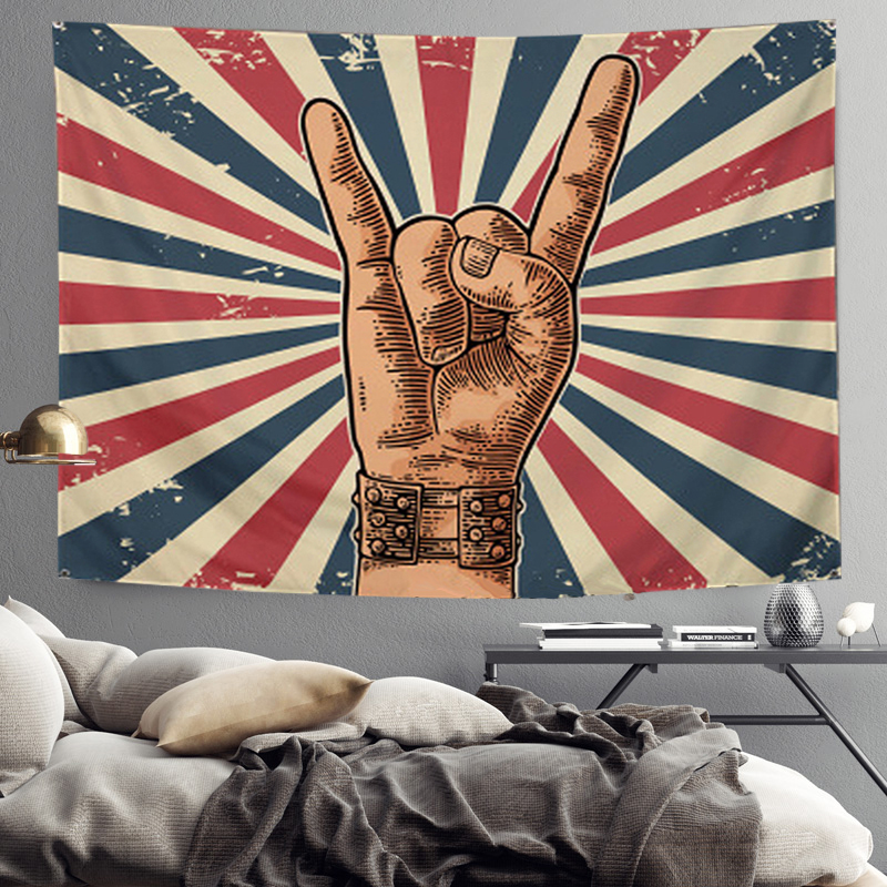 Lets Rock Flag Polyester Banner Music Rock Band Cartoon Home Decoration ...