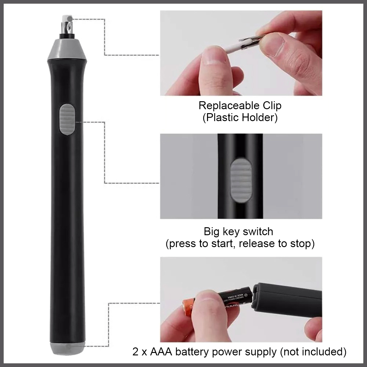 Electric Eraser Pen Automatic Battery for Sketch Drawing Highlight With ...