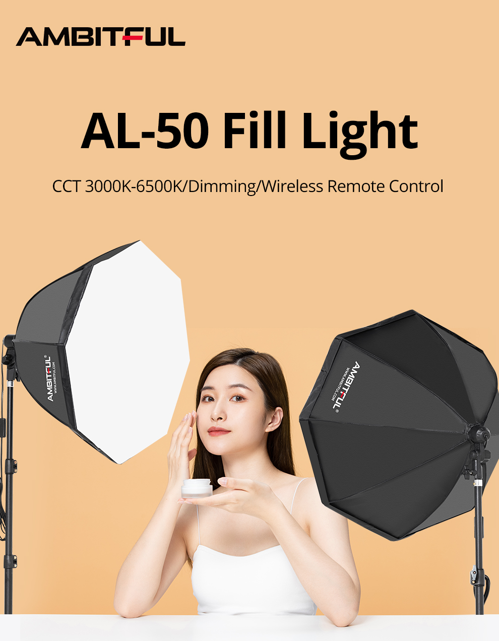 Ambitful AL-50 Studio Light Kit For Photography 3000-6500K Continuous ...