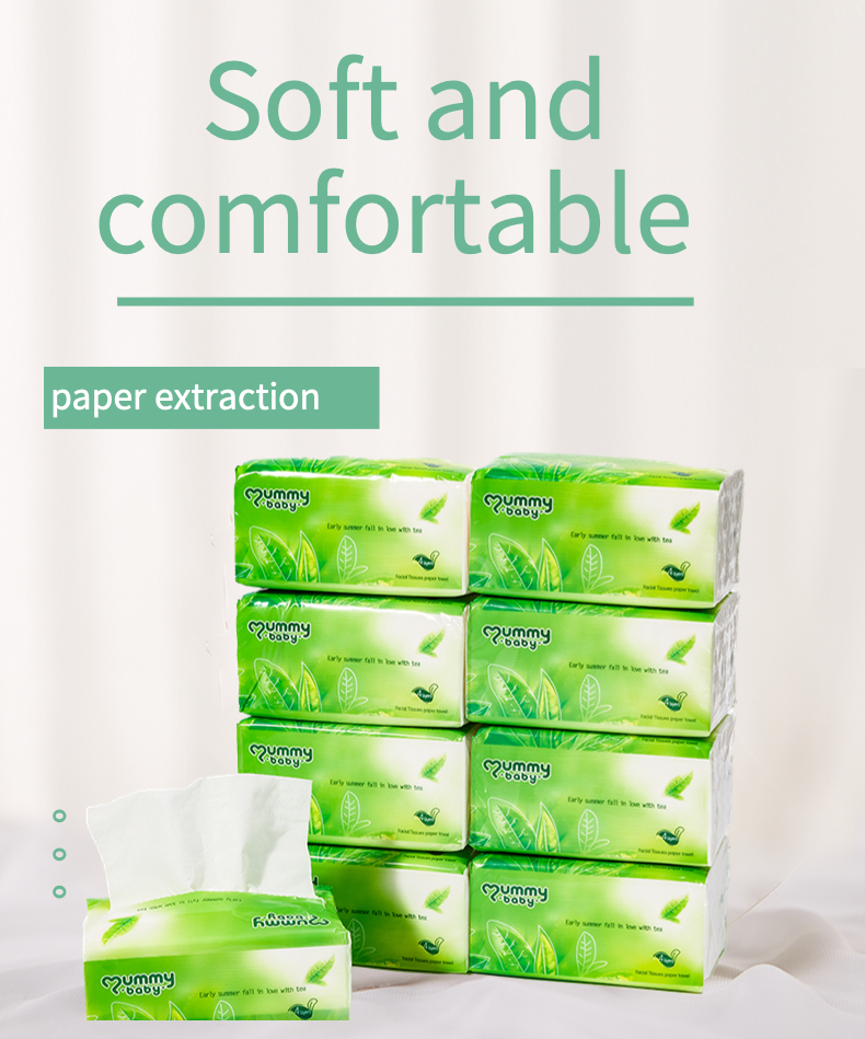 Organic green tea Facial Tissue Paper 4 ply 480 sheets x 8/10 Packs ...