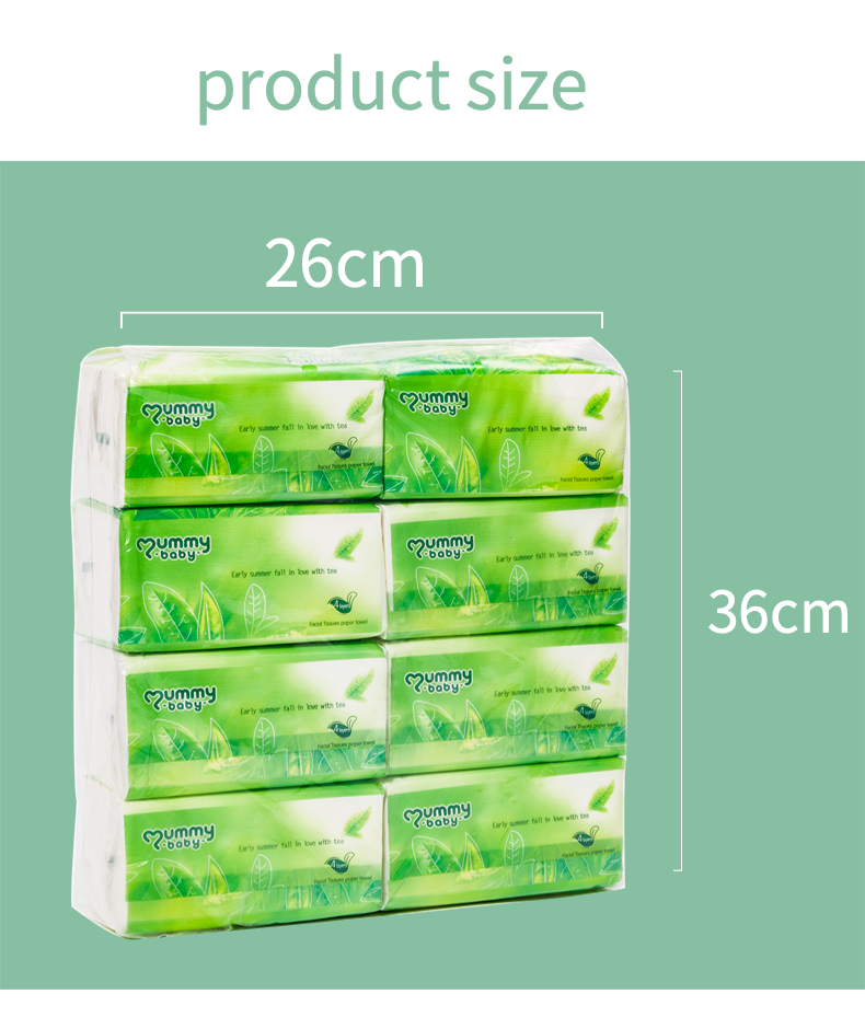 Organic green tea Facial Tissue Paper 4 ply 480 sheets x 8/10 Packs ...