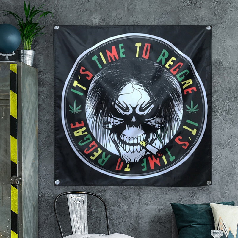 Rasta Flag Banner Lion Music Rock Band Reggae Jamaica Home Decoration ...