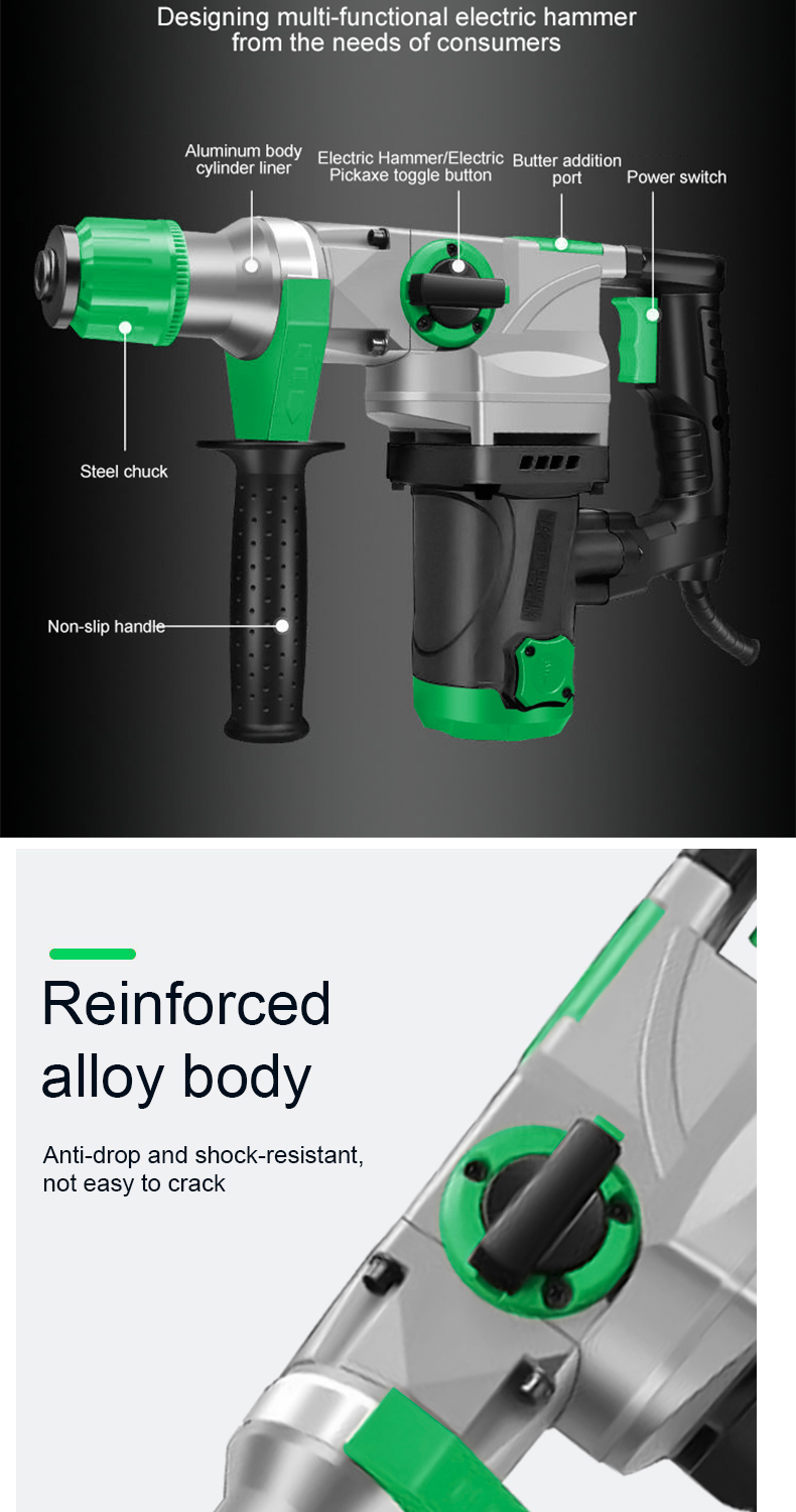 Demolition Electric Hammer Chipping Hammer Electric Drill High Power ...