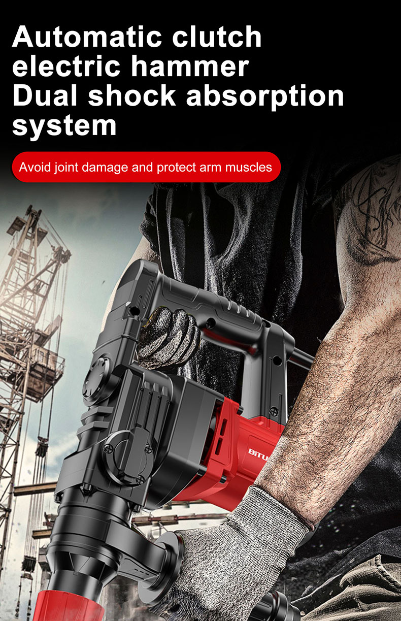 Demolition Hammer / Chipping Gun 2200W Rotary Hammer Drill High Power ...