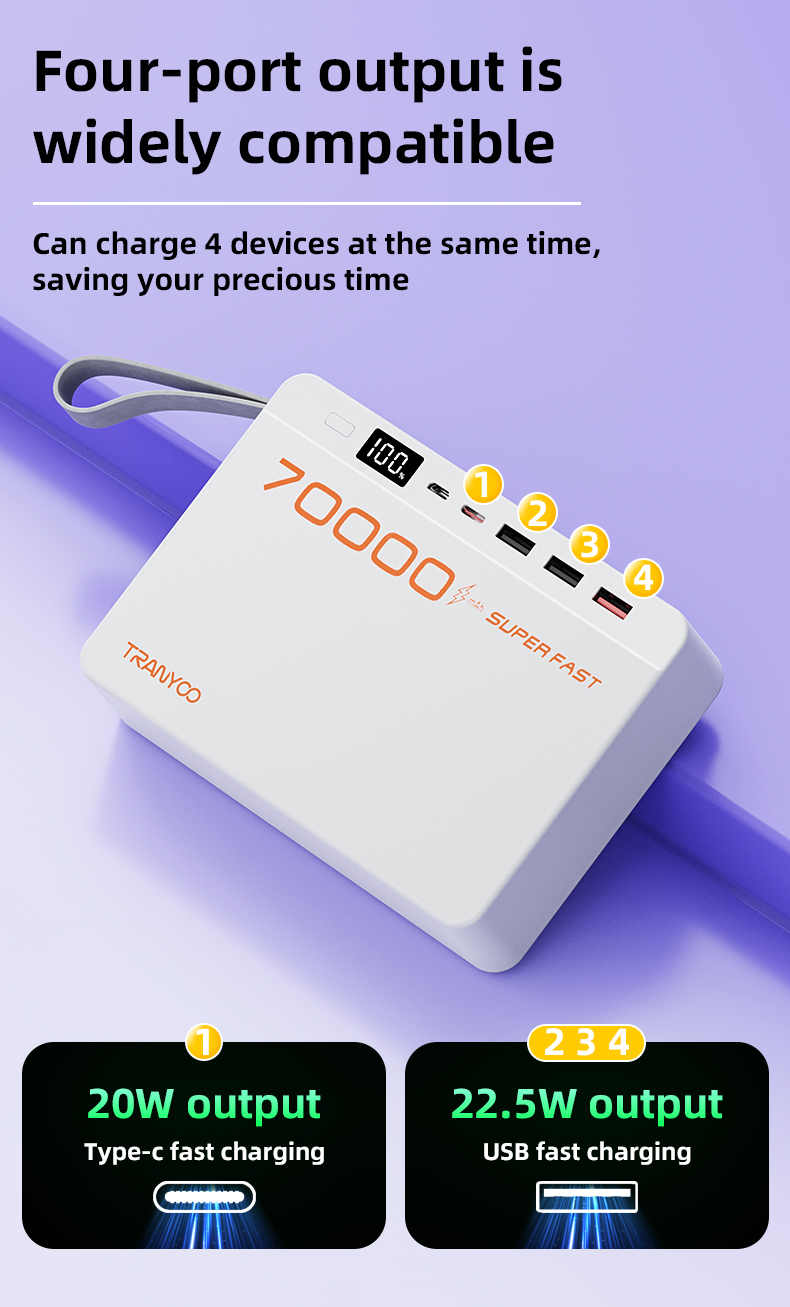 Tranyoo F17 70000mAh 22.5W Powerbank Original Super Fast Charging 2 ...