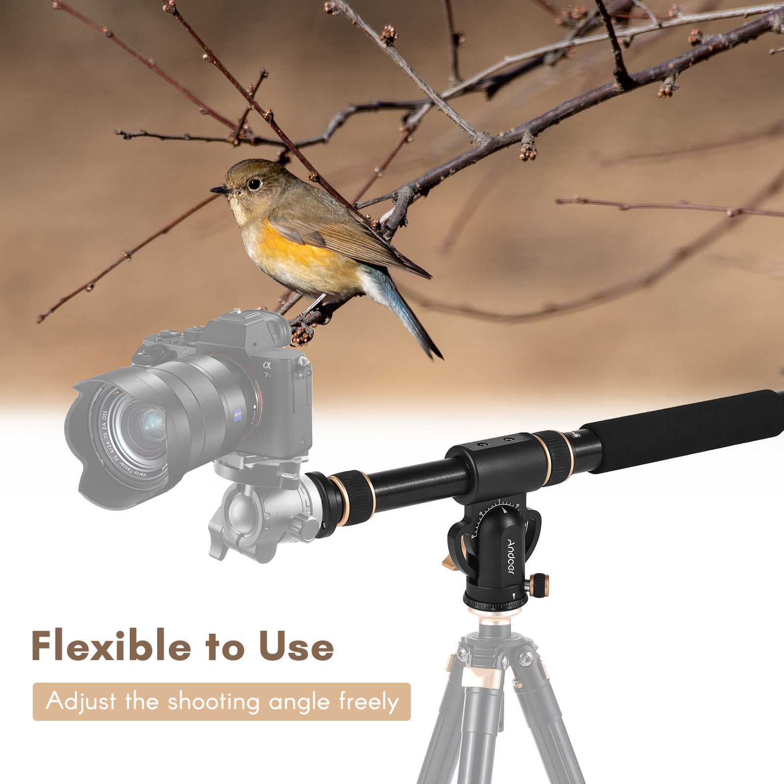 Andoer Universal Tripod Extension Arm Aluminum Alloy Detachable ...