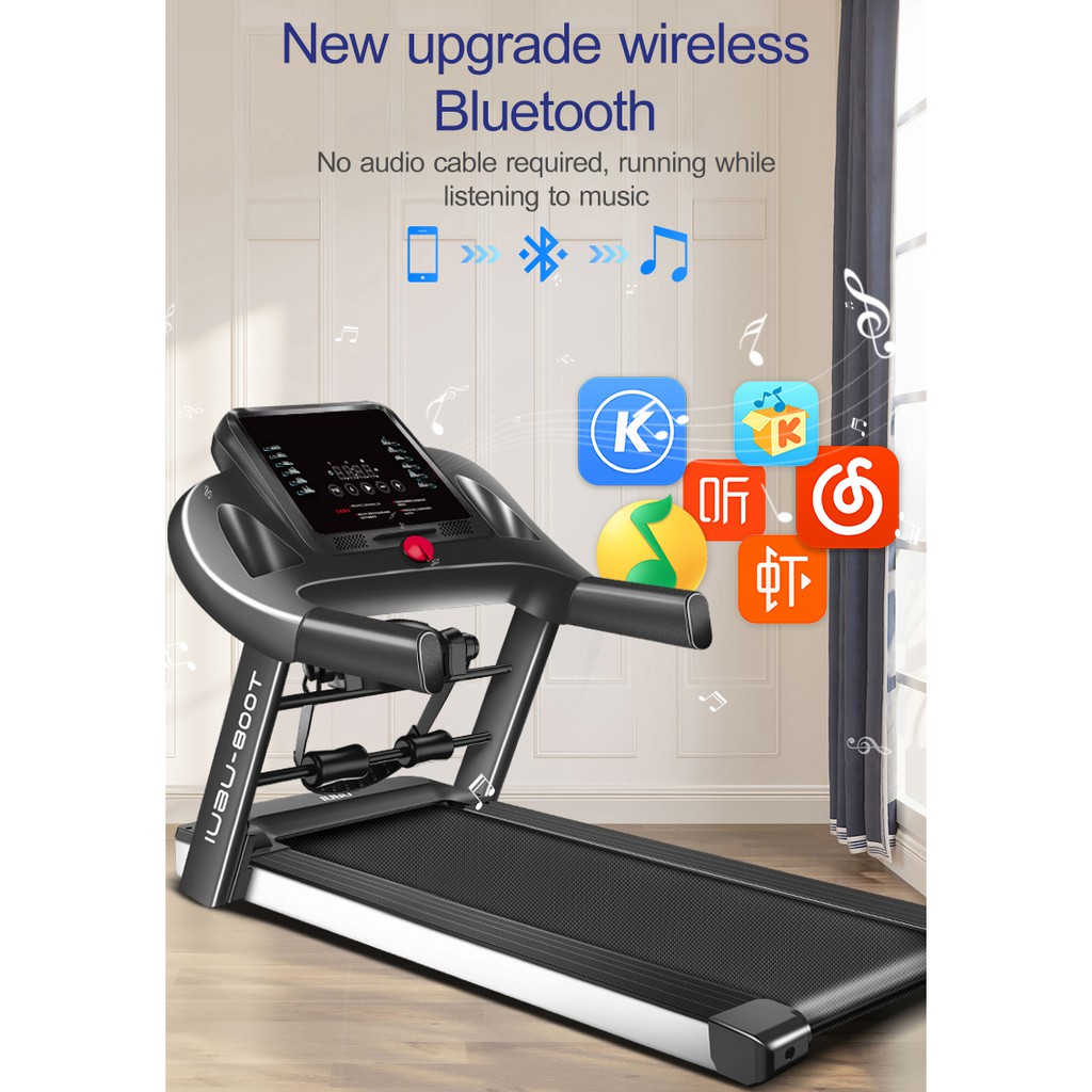 Treadmill Color Screen Threadmill 3.5HP Threadmill 10.1 Inches 1-13km/H ...