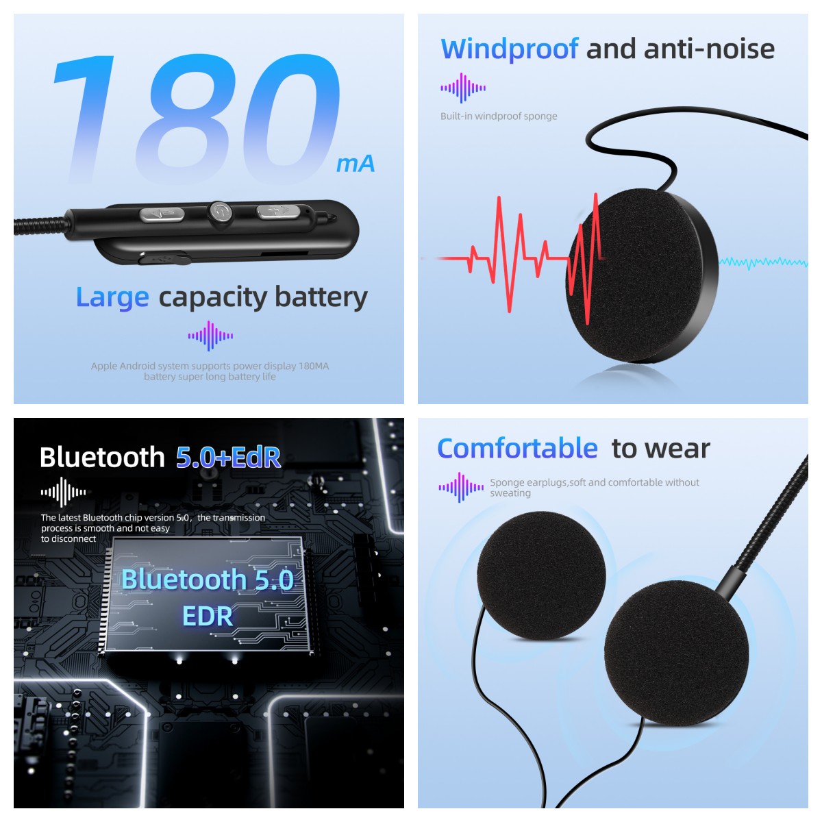 (Local Seller)Bluetooth 5.2 Motorcycle Helmet Headset Wireless ...